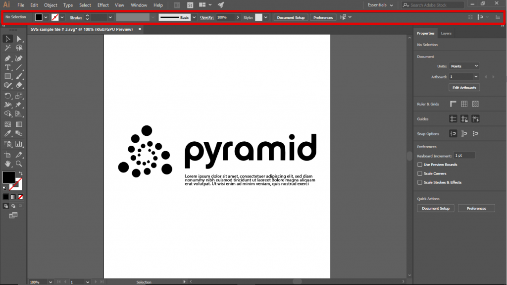 How do I show the top toolbar in Illustrator? - WebsiteBuilderInsider.com