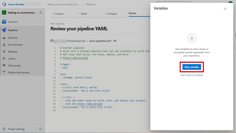 How do I set environment variables in Azure pipeline ...