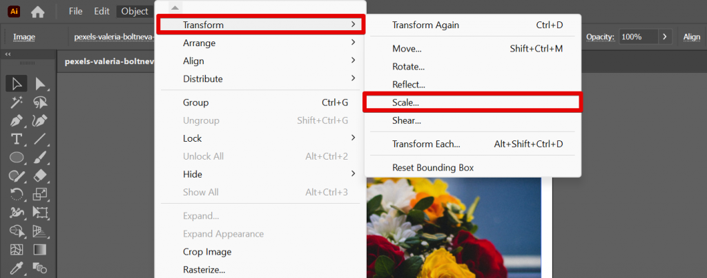 How do I reduce the size of an image in Illustrator ...