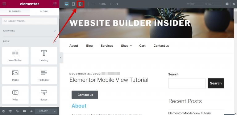 如何使用Elementor编辑移动端页面？ - 源码社