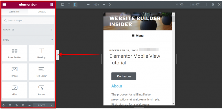 How do I edit the mobile view in Elementor? - WebsiteBuilderInsider.com