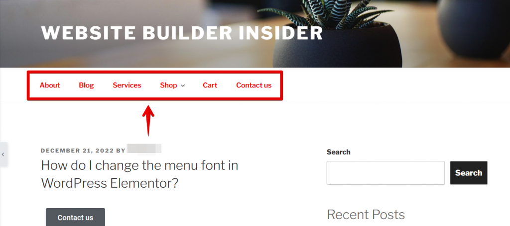 How do I change the menu font in WordPress Elementor? - WebsiteBuilderInsider.com