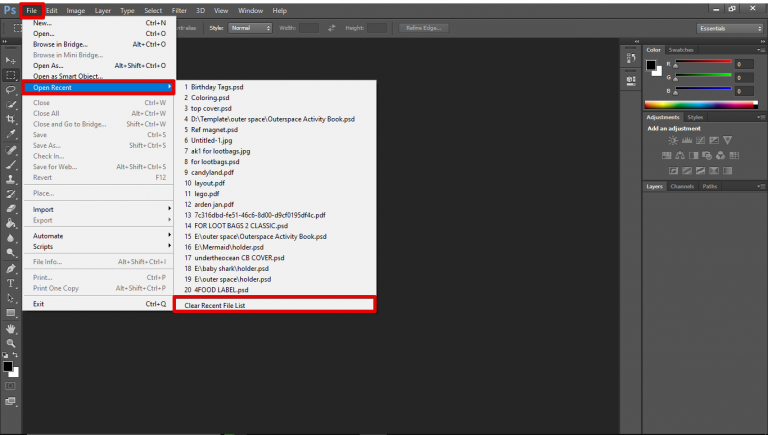 How Do I Delete Recent Projects in Photoshop? - WebsiteBuilderInsider.com