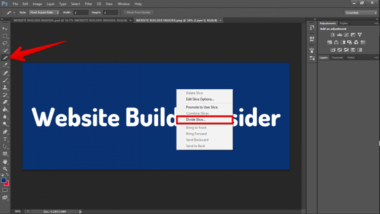 How Do I Use the Slice Tool in Photoshop? - WebsiteBuilderInsider.com