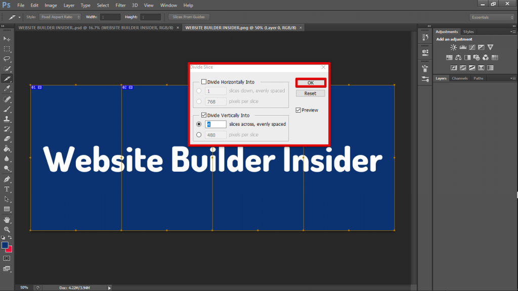 How Do I Use the Slice Tool in Photoshop? - WebsiteBuilderInsider.com