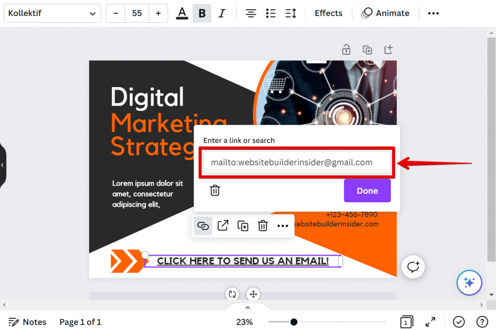 How Do I Add a Mailto Link in Canva? - WebsiteBuilderInsider.com