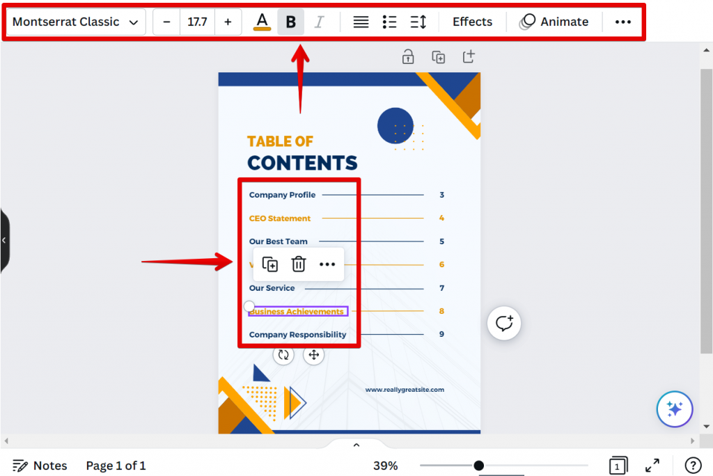 How Do I Create a Table of Contents in Canva? - WebsiteBuilderInsider.com