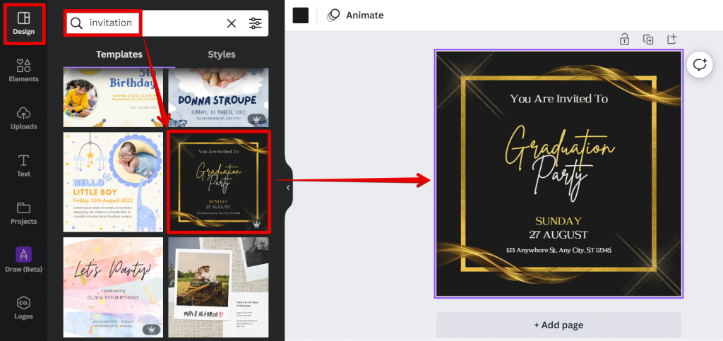 How Do You Make a Front and Back Invitation on Canva ...