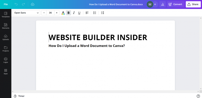 How To Upload a Word Document to Canva in 2024? - WebsiteBuilderInsider.com