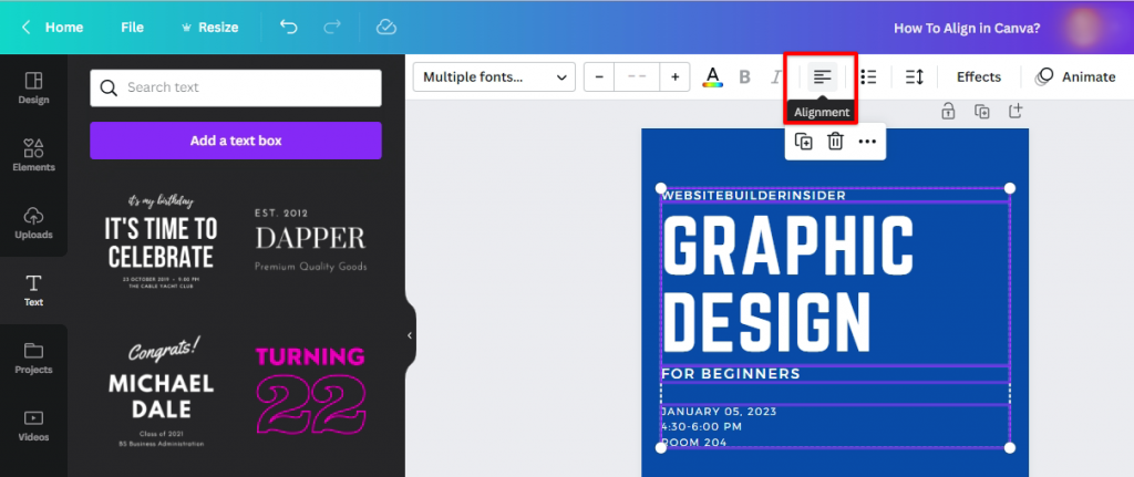 How Do I Align in Canva? - WebsiteBuilderInsider.com