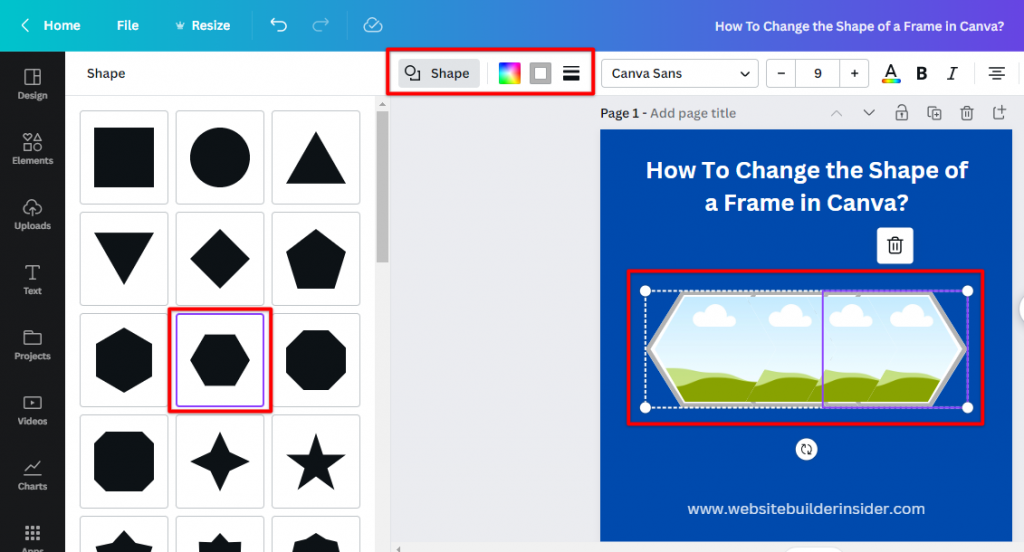How Do I Change the Shape of a Frame in Canva? - WebsiteBuilderInsider.com