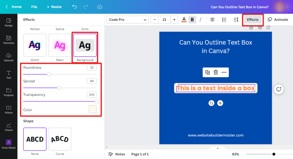 Can You Outline Text Box in Canva? - WebsiteBuilderInsider.com