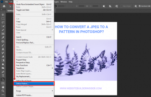 How Do I Convert a JPEG to a Pattern in Photoshop ...