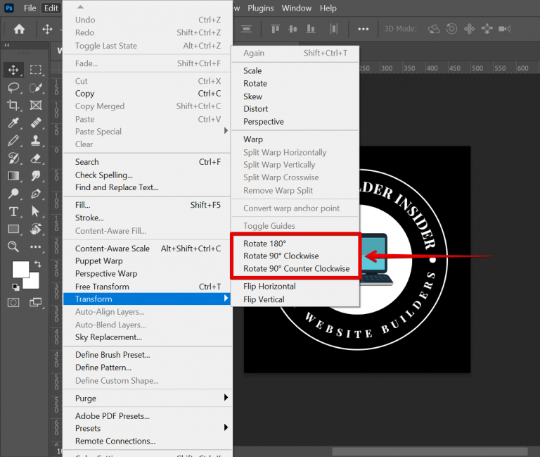 What Is the Shortcut to Rotate in Photoshop? - WebsiteBuilderInsider.com