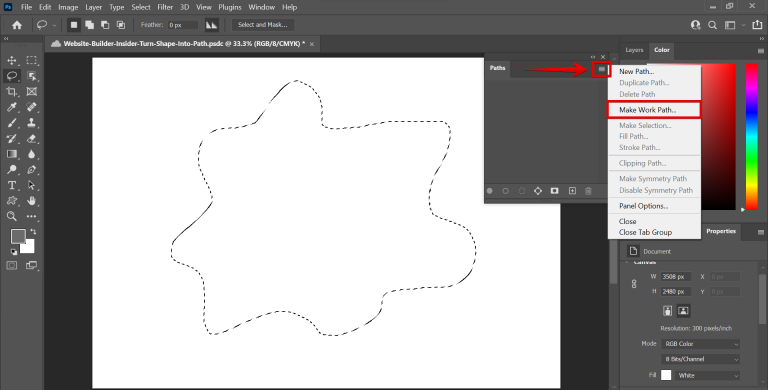How Do I Turn a Shape Into a Path in Photoshop? - WebsiteBuilderInsider.com