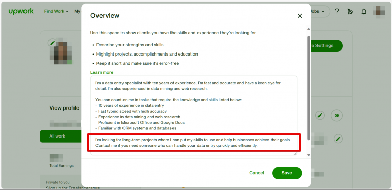 How to Write Bio on UpWork for Data Entry? - WebsiteBuilderInsider.com