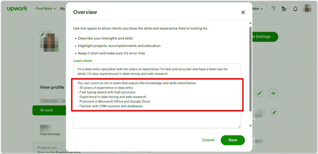 How to Write Bio on UpWork for Data Entry? - WebsiteBuilderInsider.com