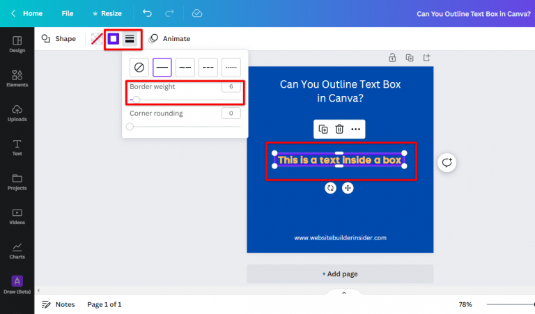 Can You Outline Text Box in Canva? - WebsiteBuilderInsider.com